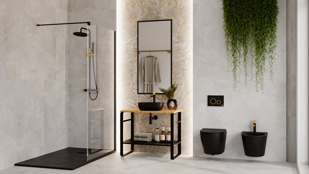 Płytki Azario Concrete w łazience - Domni.pl