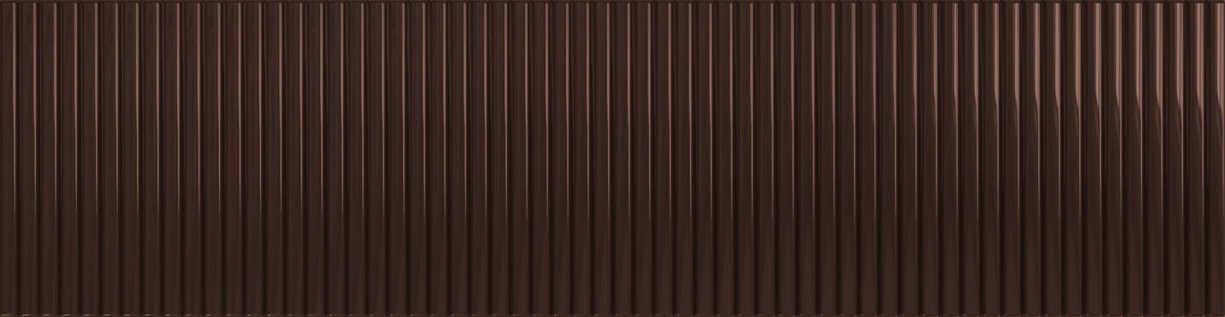 Tubądzin Groove Brown 1 Gloss STR - Płytka Ścienna 8x30 - Domni.pl