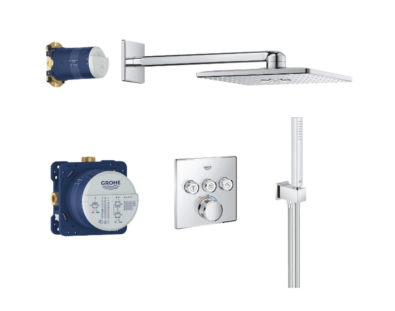 Grohe Grohtherm SmartControl 310 Cube 34706000 - Zestaw Prysznicowy - Domni.pl