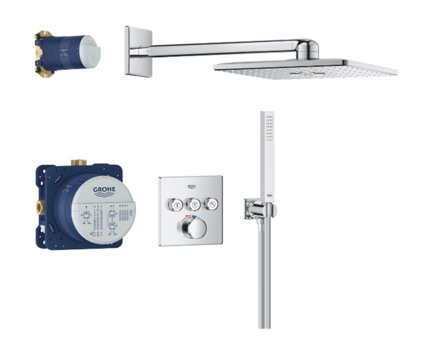 Grohe Grohtherm SmartControl 34873000 - Podtynkowy Zestaw Prysznicowy - Domni.pl