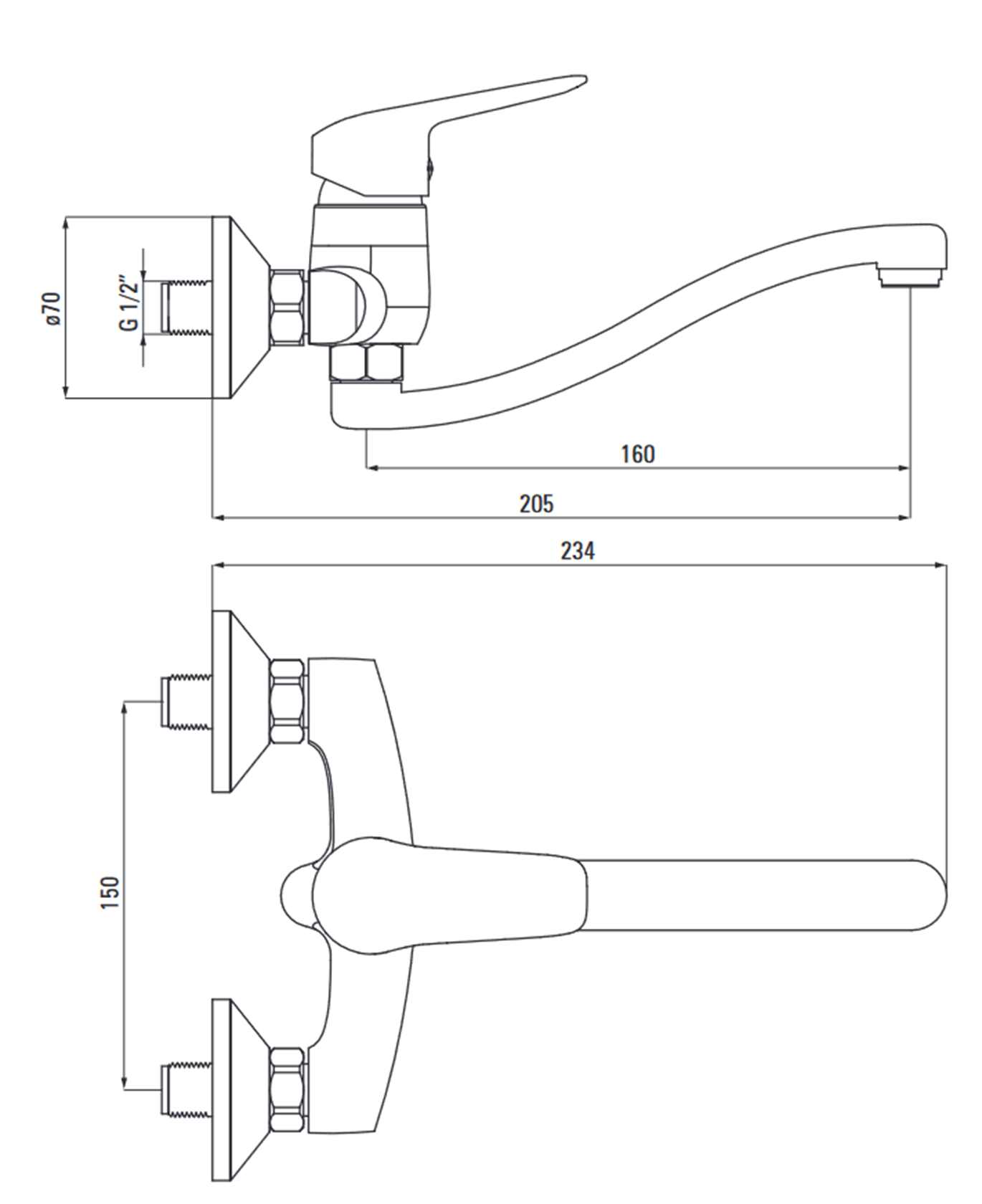 Deante Boro BMO N50M - Bateria Umywalkowa Ścienna - Domni.pl