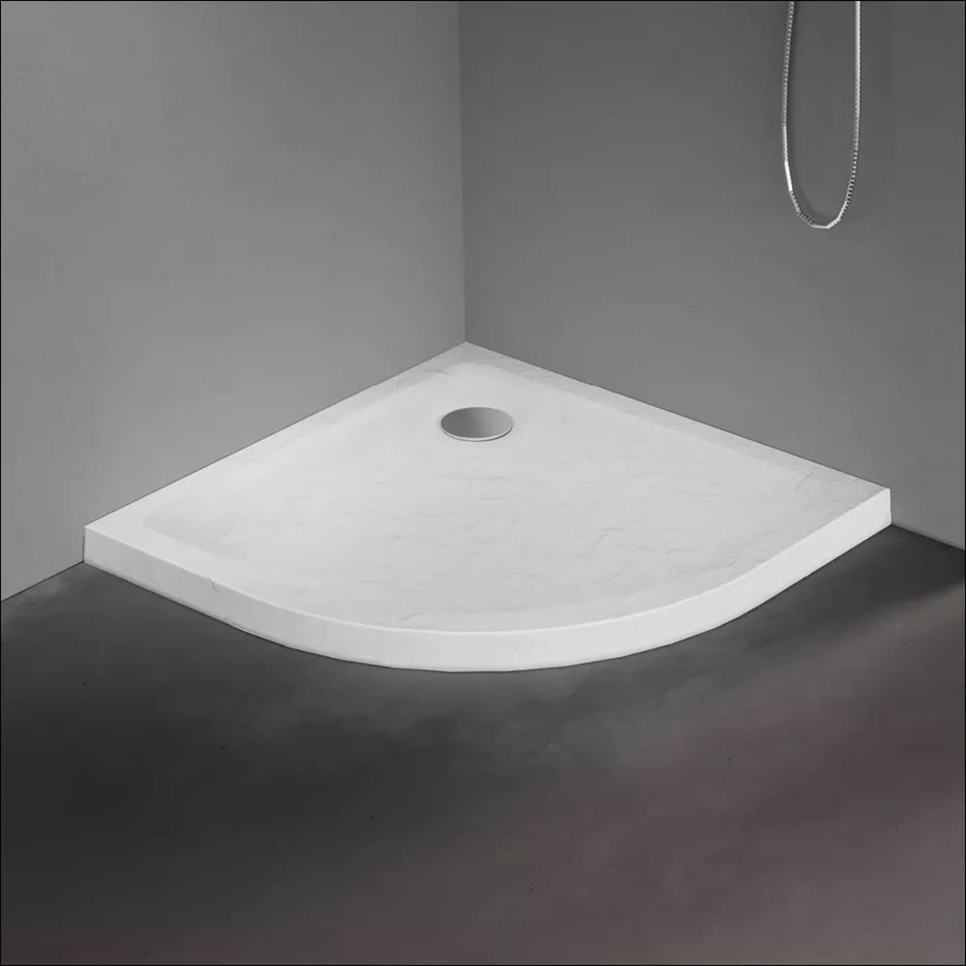New Trendy Mild Stone - Brodzik Półokrągły Biały 80x80 - Domni.pl