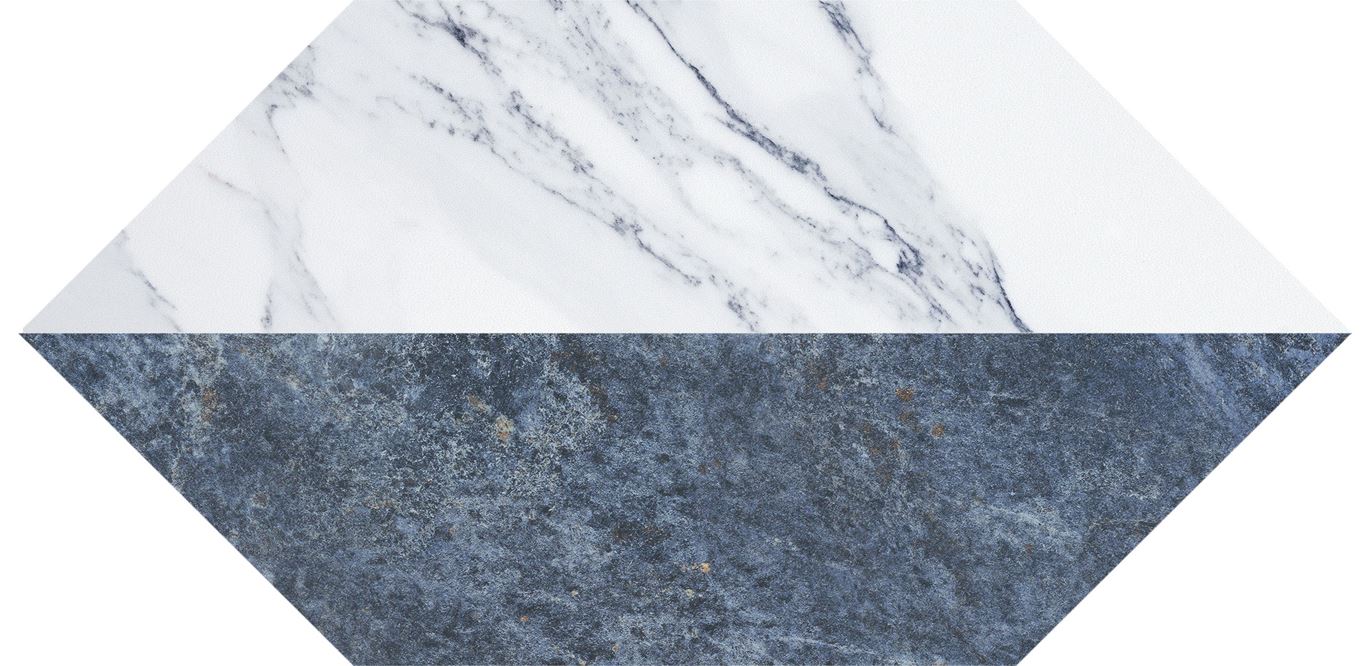 Domino Ferro Blue - Płytka Dekoracyjna Heksagon 15x23 - Domni.pl