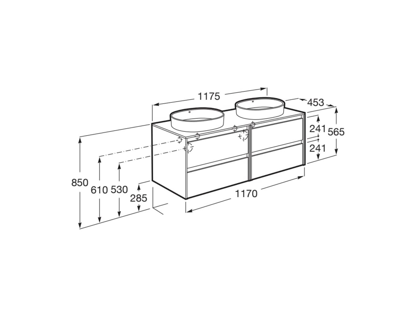 Roca Alpine A852042532 - Szafka Podumywalkowa 120 - Domni.pl