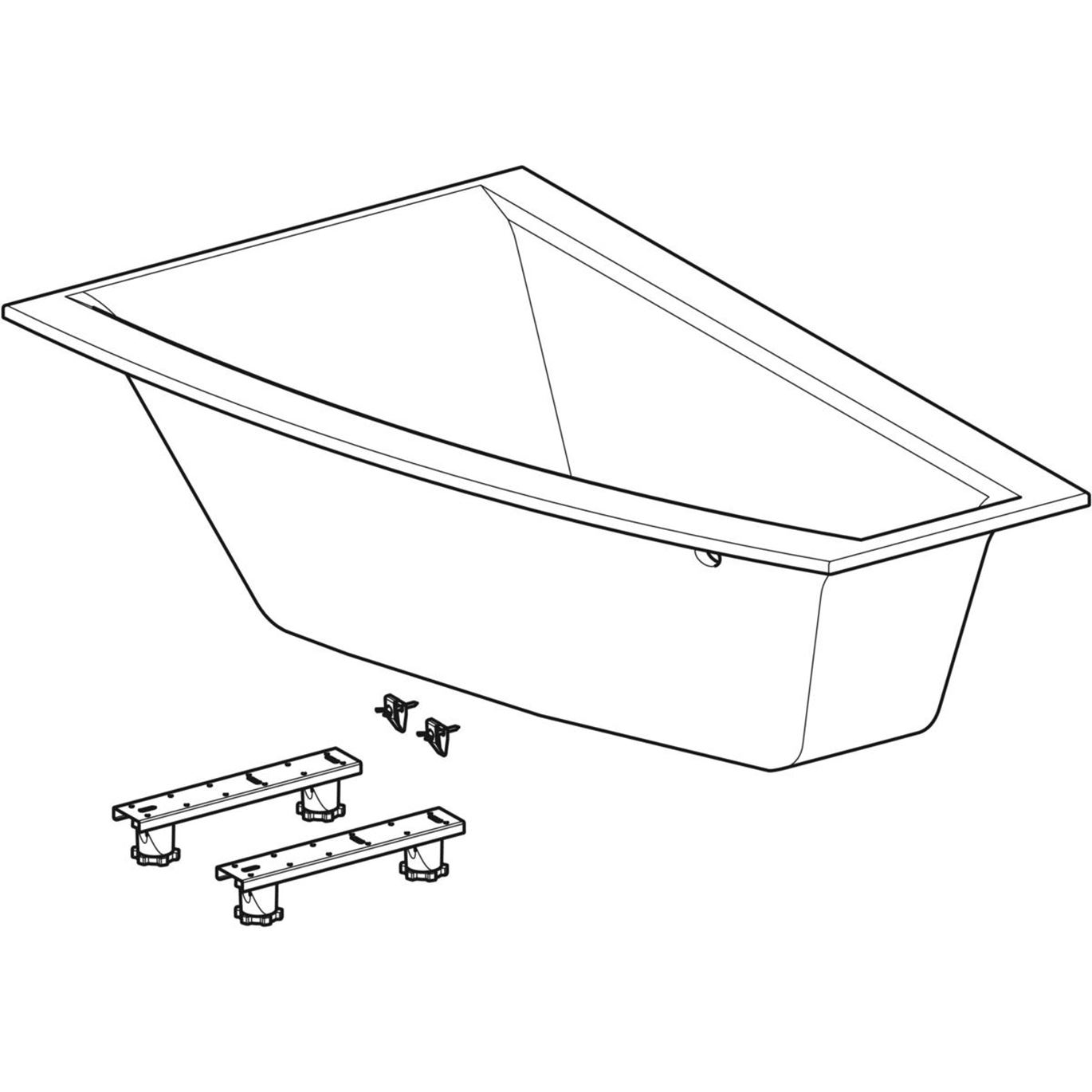 Geberit Selnova Square 554.293.01.1 - Wanna Narożna Praewa - Domni.pl