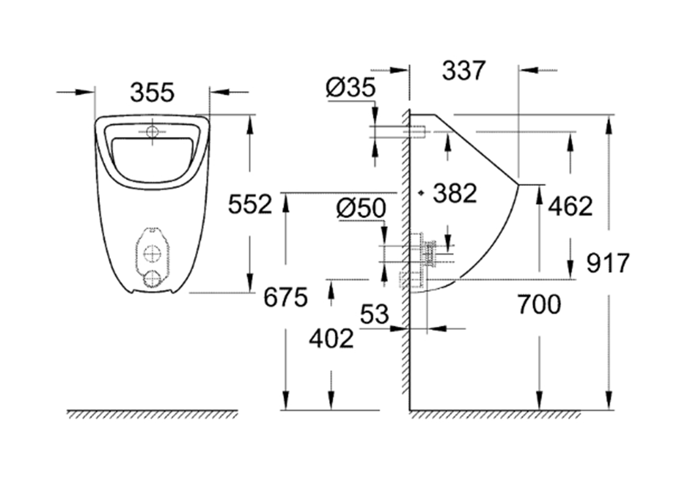 Grohe Bau Ceramika 39438000 - Pisuar - Domni.pl