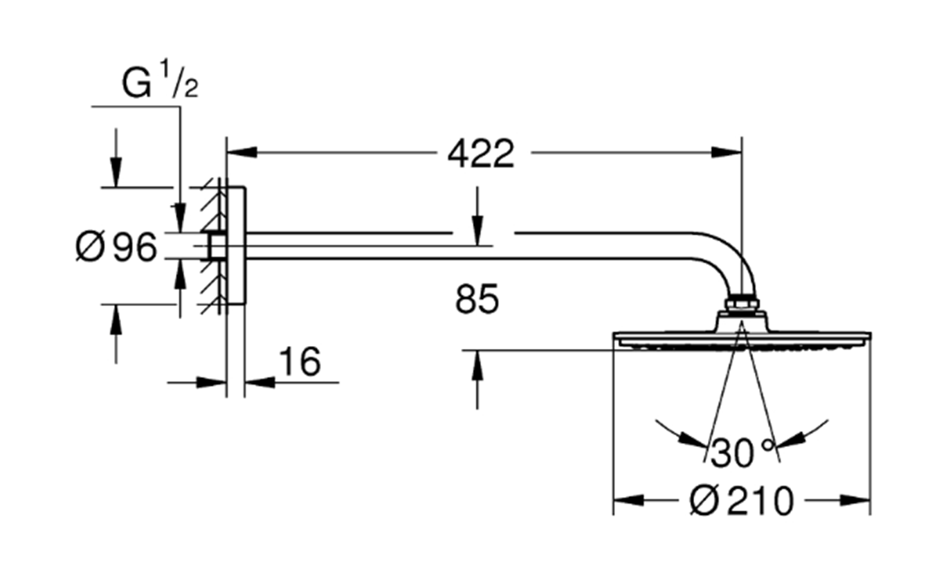Grohe Rainshower Cosmopolitan 210 26171000 - Zestaw Prysznicowy - Domni.pl