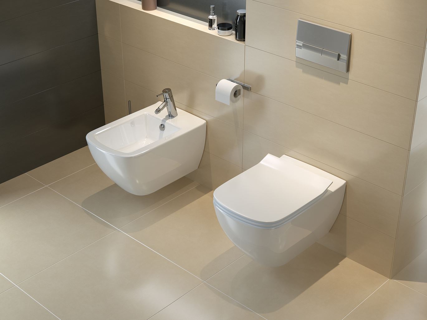 Miska WC i bidet wiszący z kolekcji Cersanit Virgo - Domni.pl