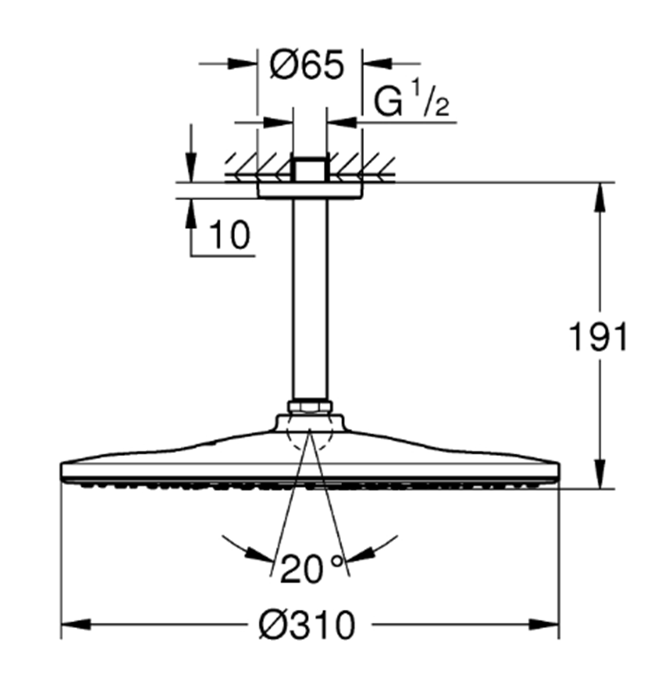 Grohe Rainshower Mono 310 Cube 26560000 - Deszczownica 31x31 - Domni.pl