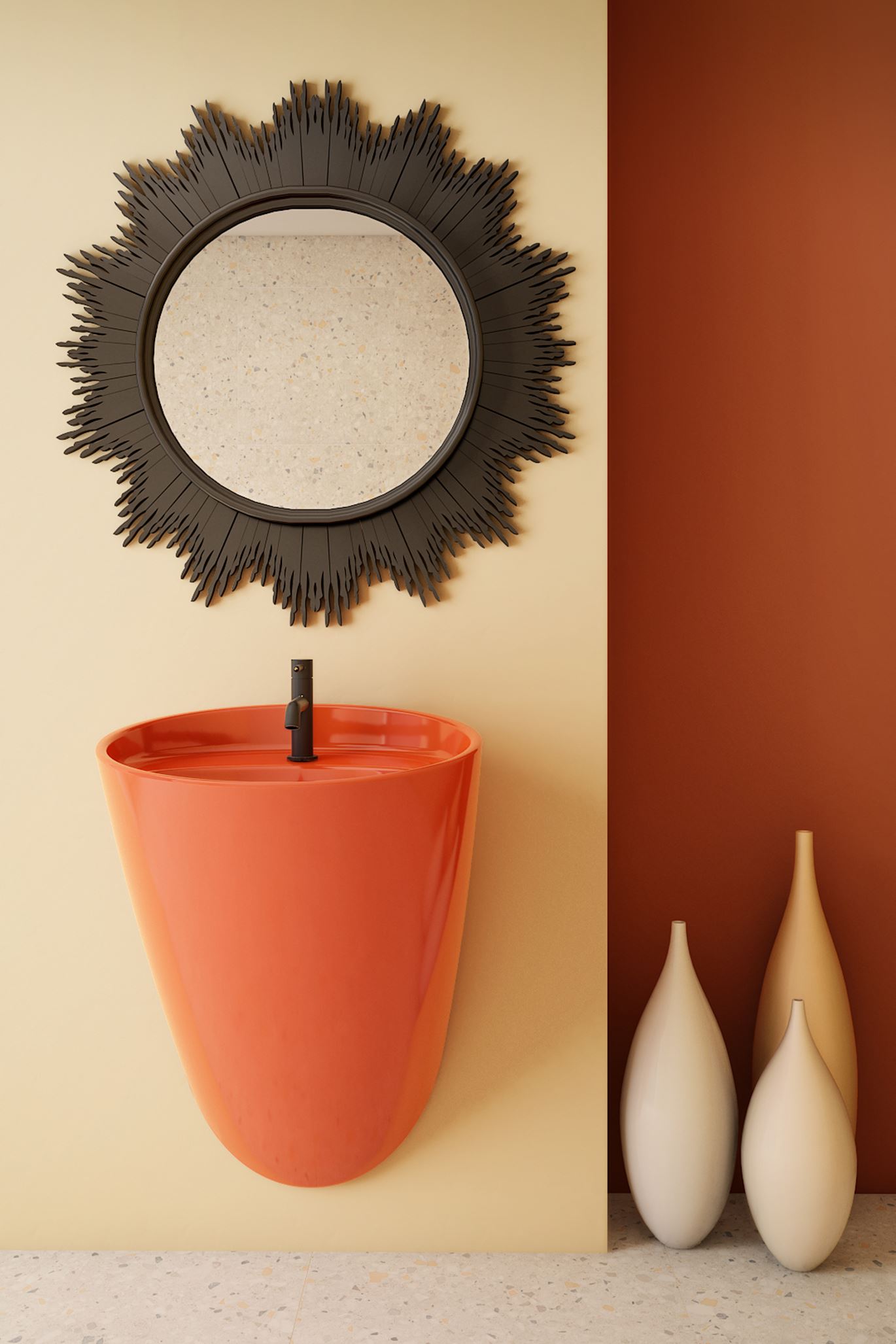 Umywalka Glossy Orange z serii Bocchi Venezia - Domni.pl