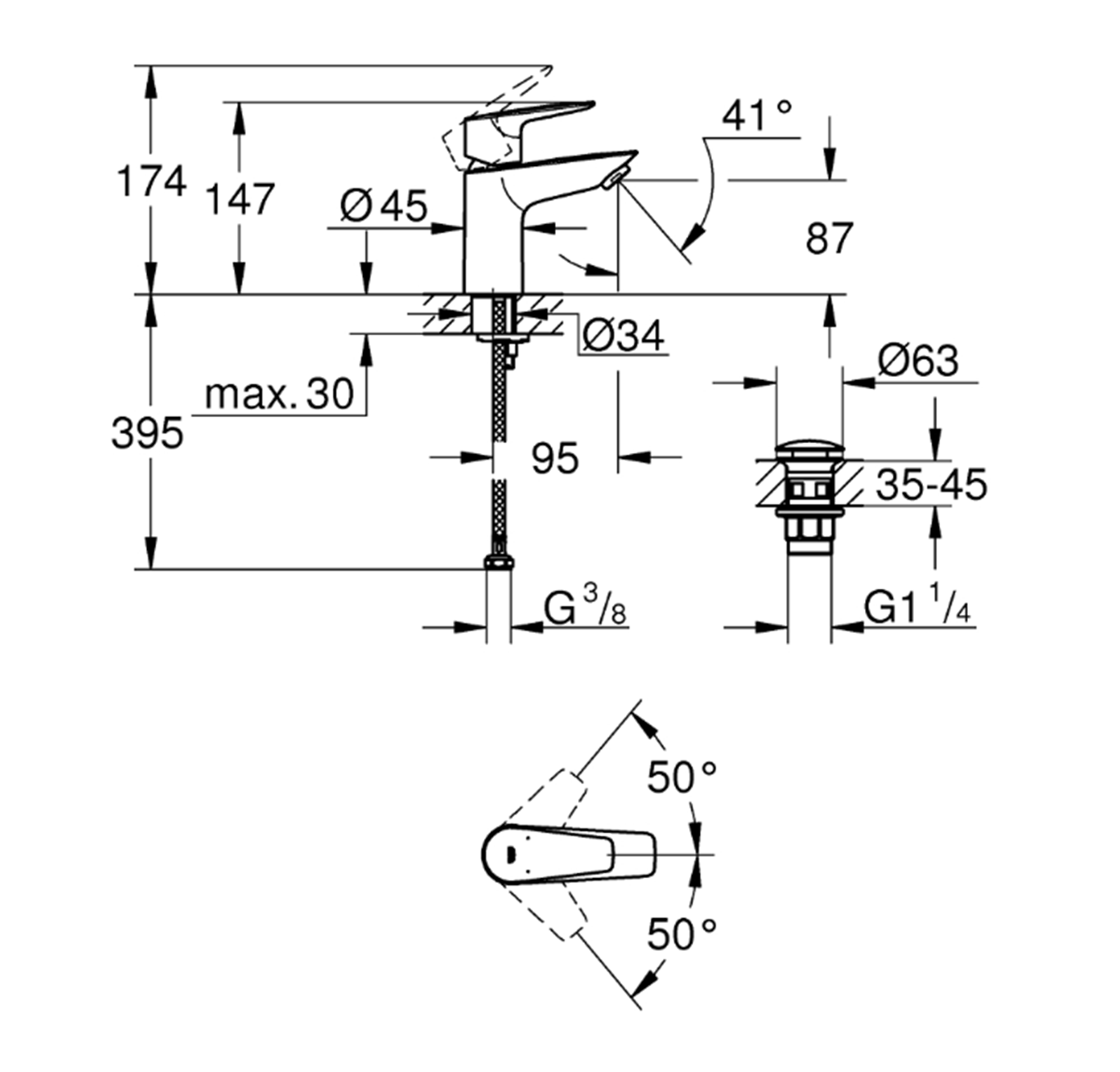Grohe BauEdge 23896001 - Bateria Umywalkowa - Domni.pl