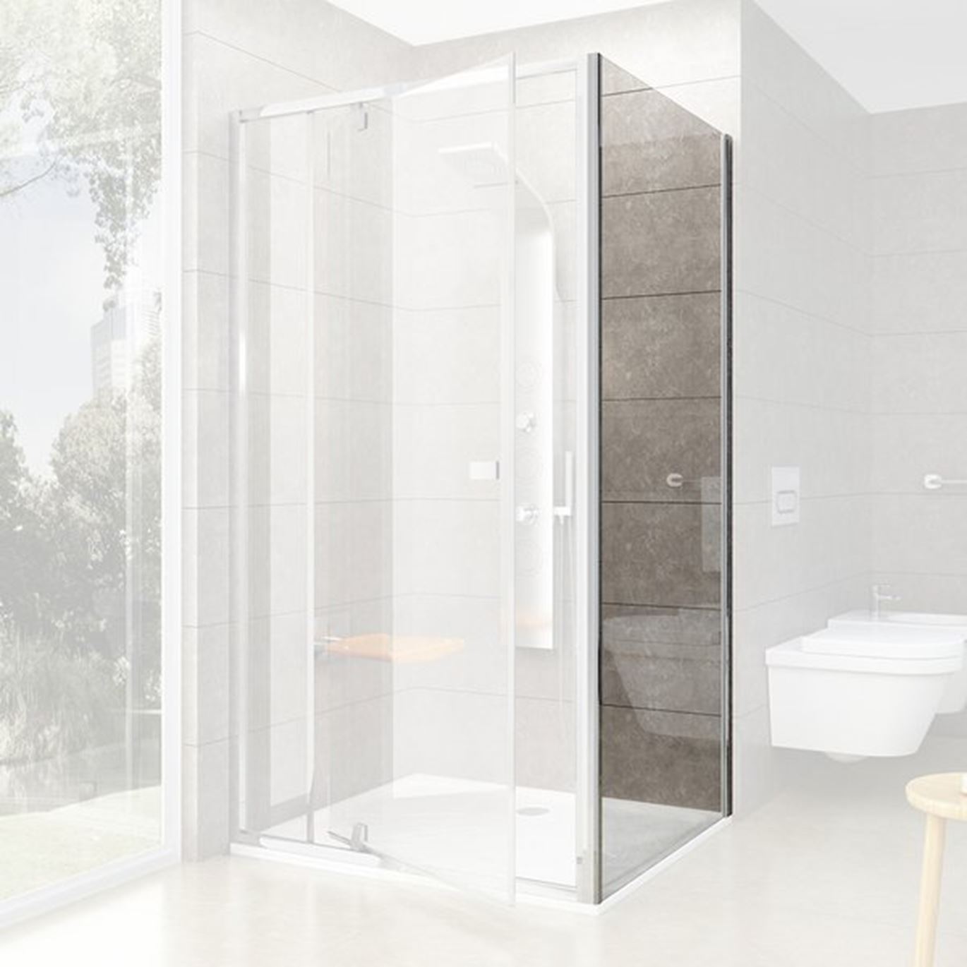 Ravak Pivot PPS-90 - Ścianka Stała - Domni.pl