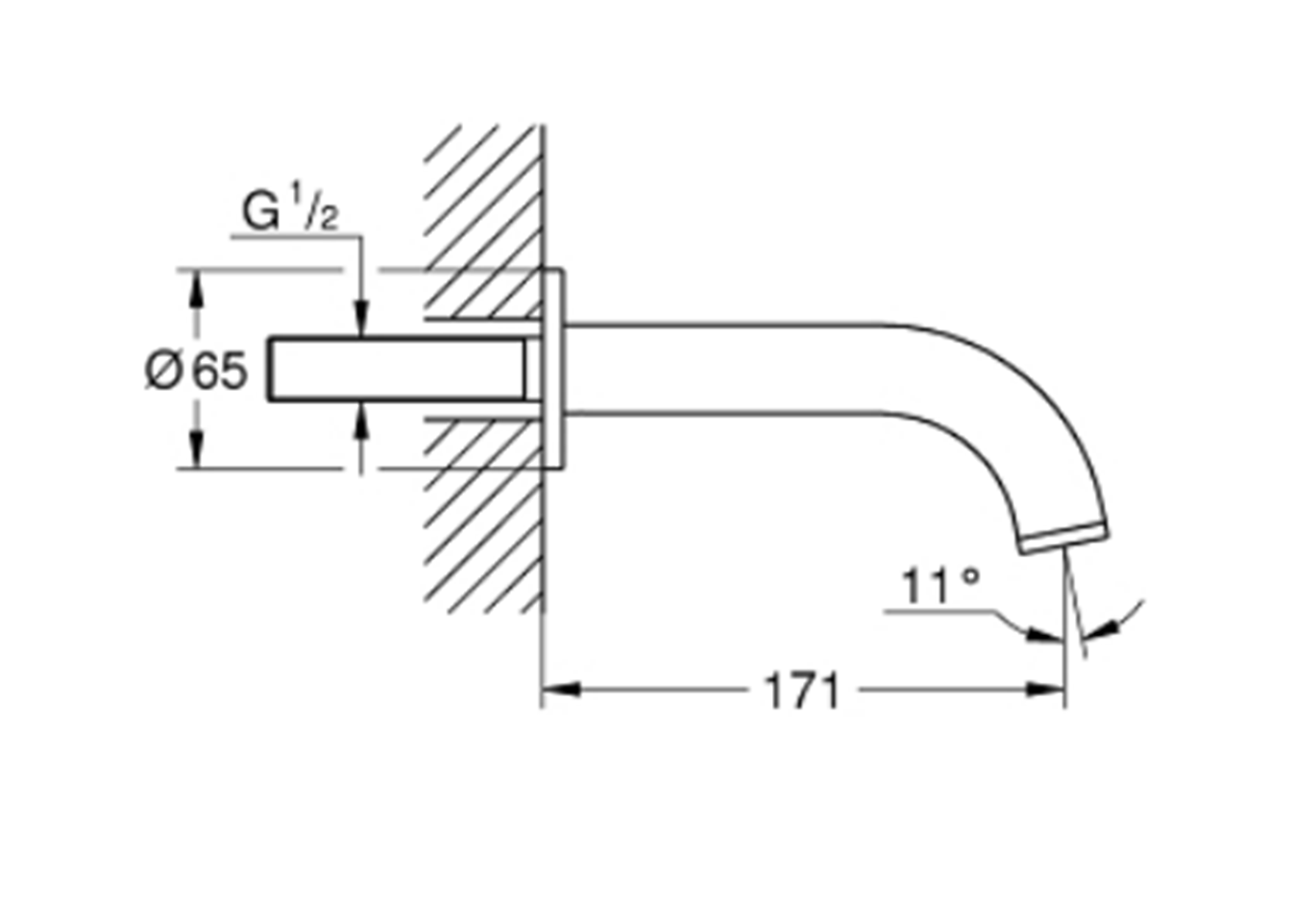 Grohe Atrio 13487DC0 - Wylewka Wannowa Ścienna - Domni.pl