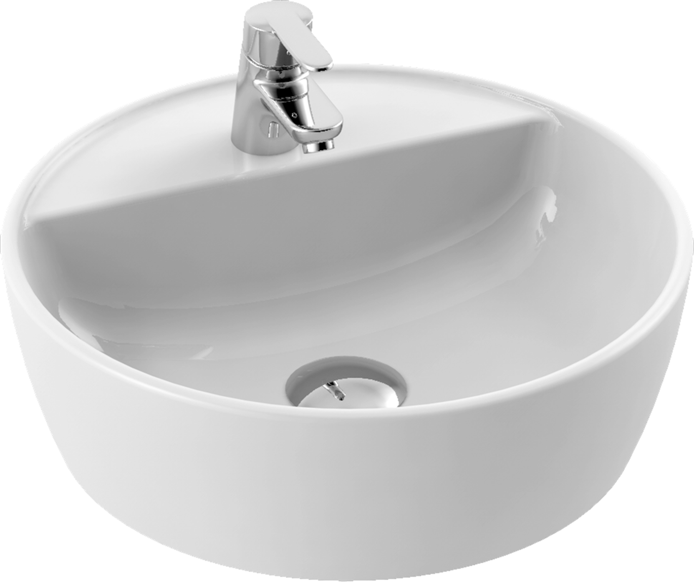 Umywalka okrągła stawiana na blat 42 cm - CeraStyle One - Domni.pl