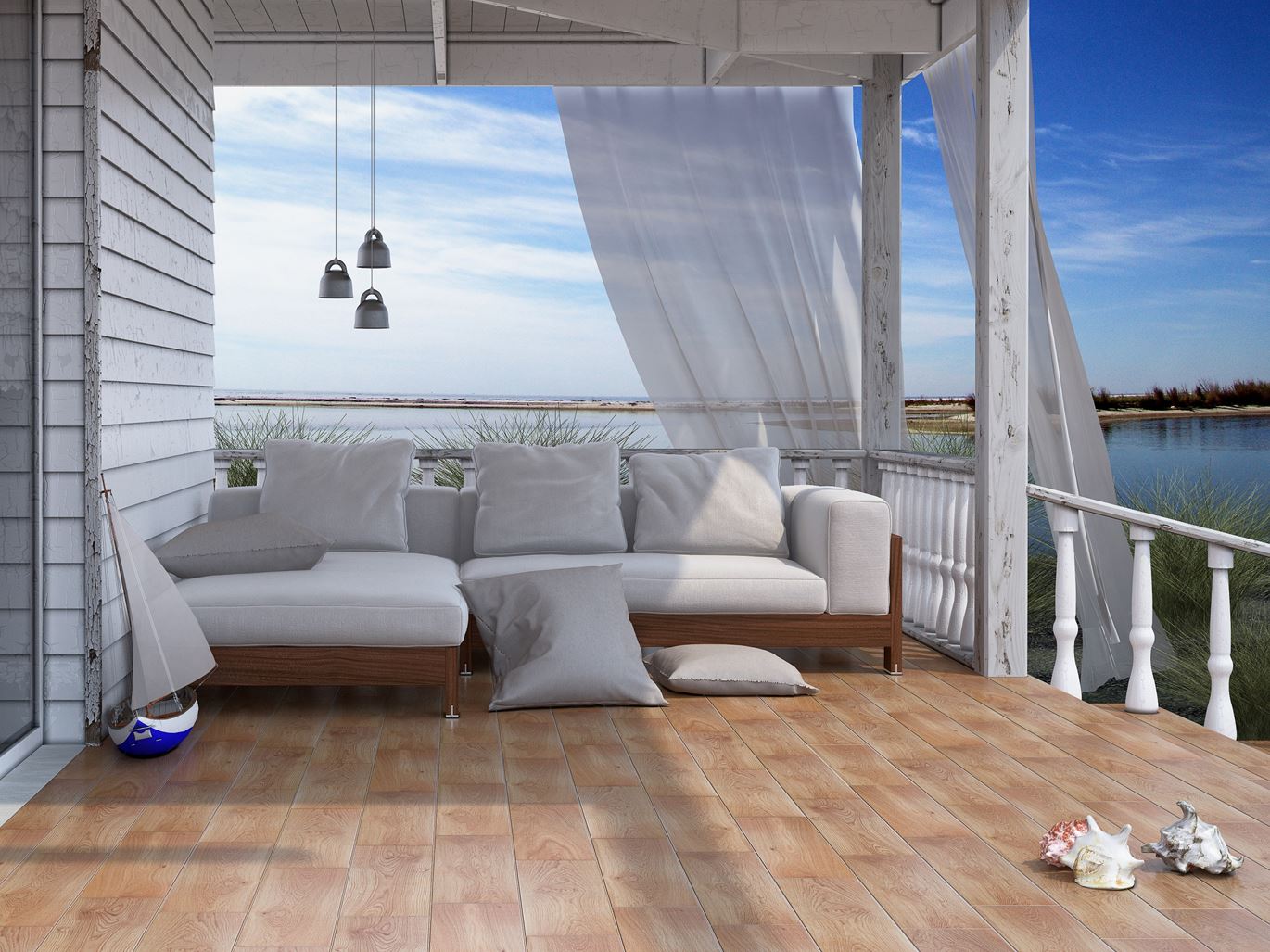 Jasna weranda w drewnie Cerrad Setim - Domni.pl