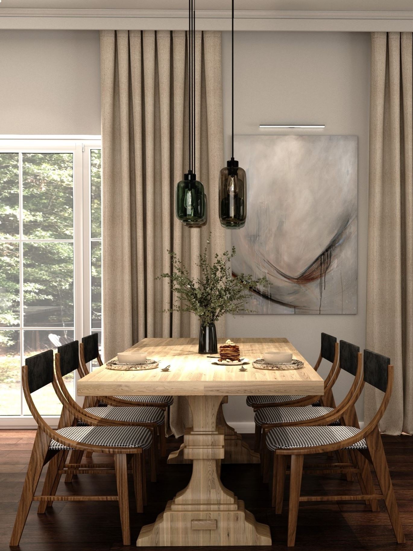 Jadalnia z drewnem - Domni.pl