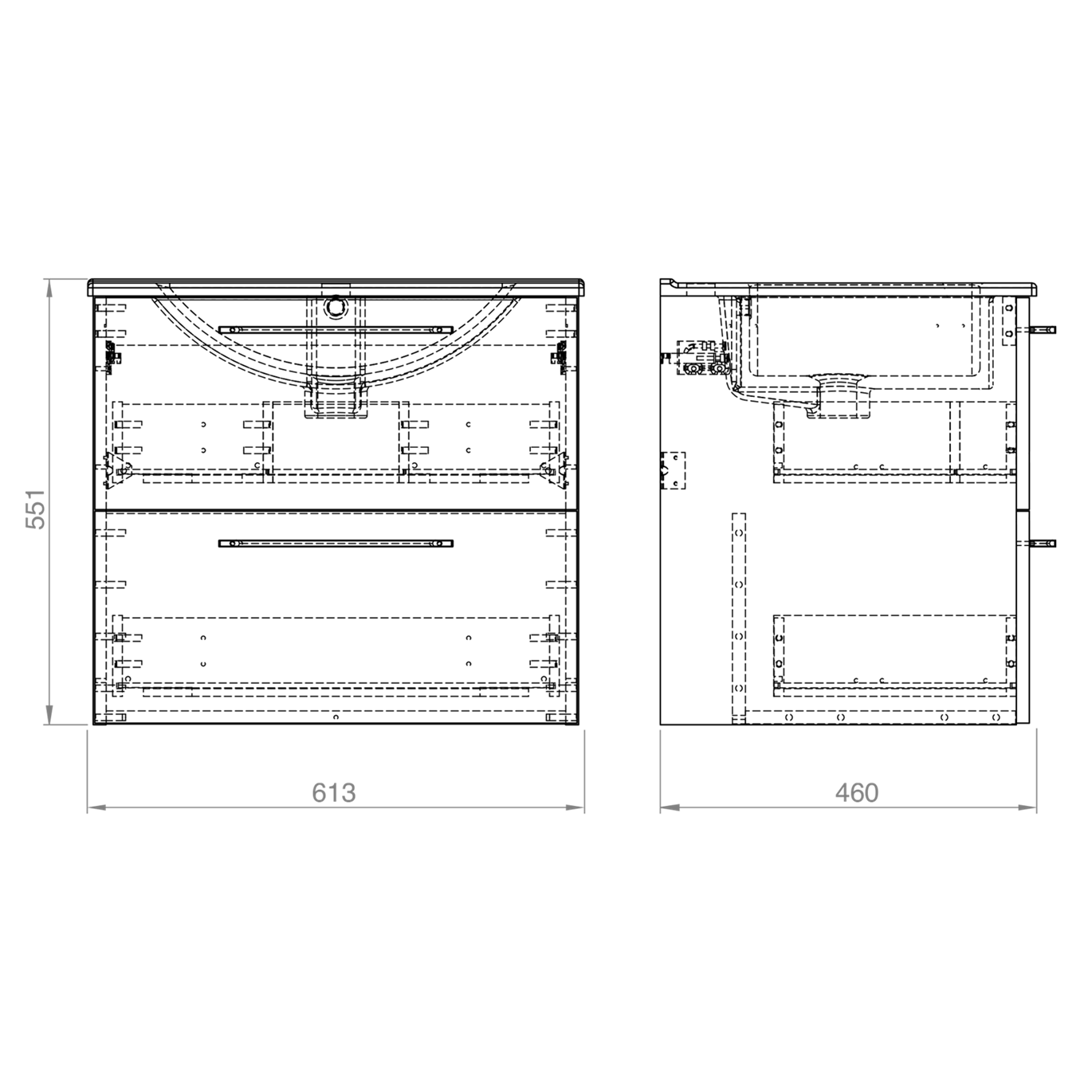 Elita Roma Plus 60 2S Anthracite - Szafka z Umywalką 60 - Domni.pl