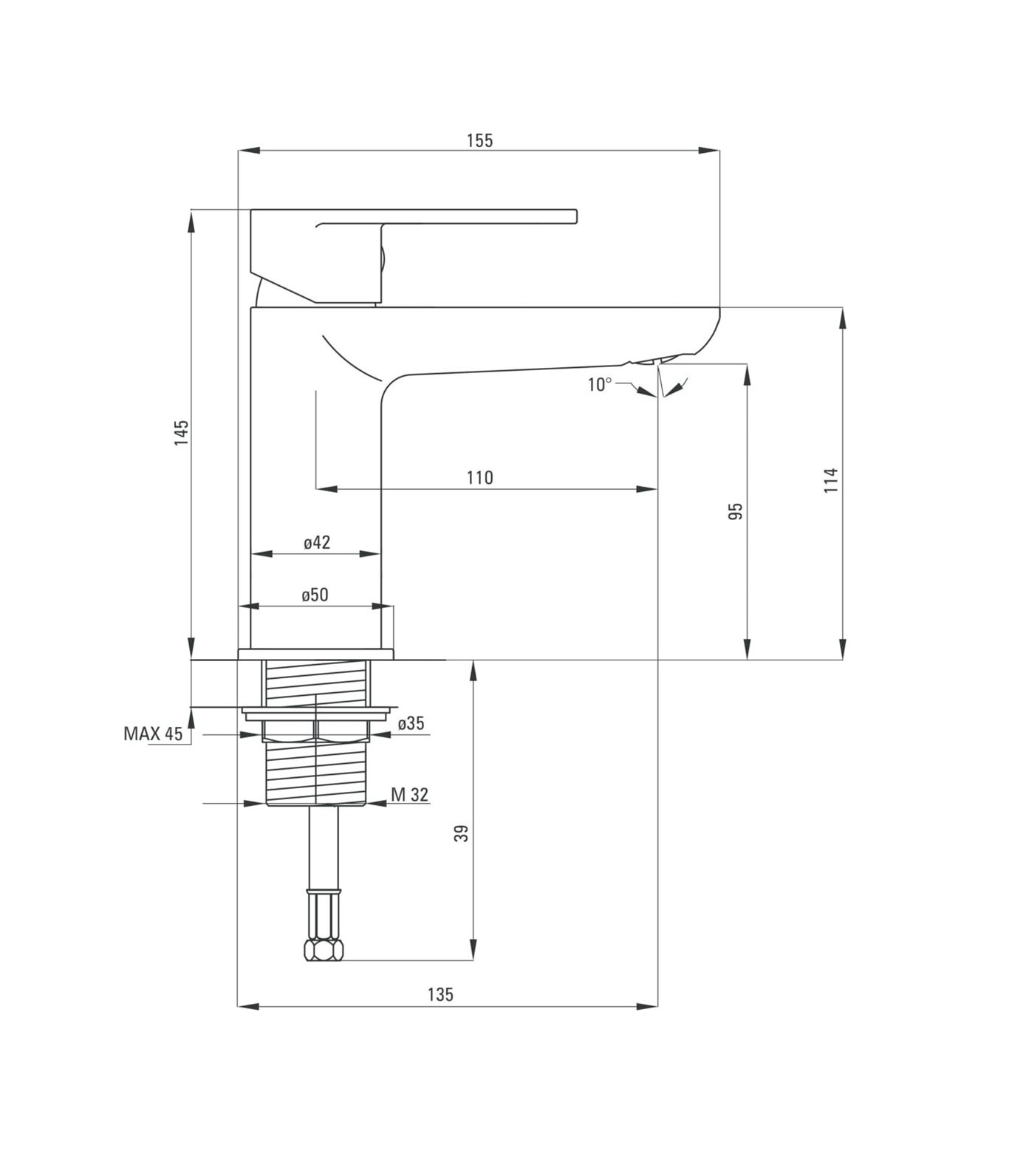 Bateria Umywalkowa Chrom - Deante Alpinia - Domni.pl