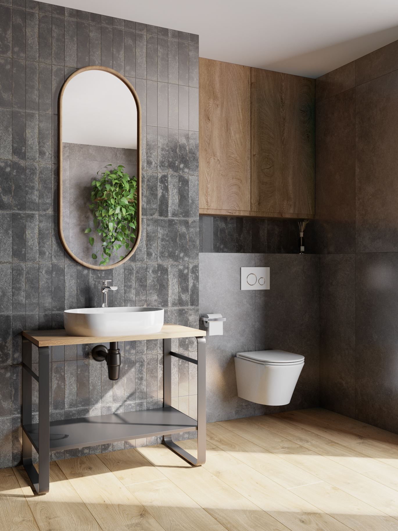 Aranżacja łazienki z kafelkami Azario Vibrant - Domni.pl