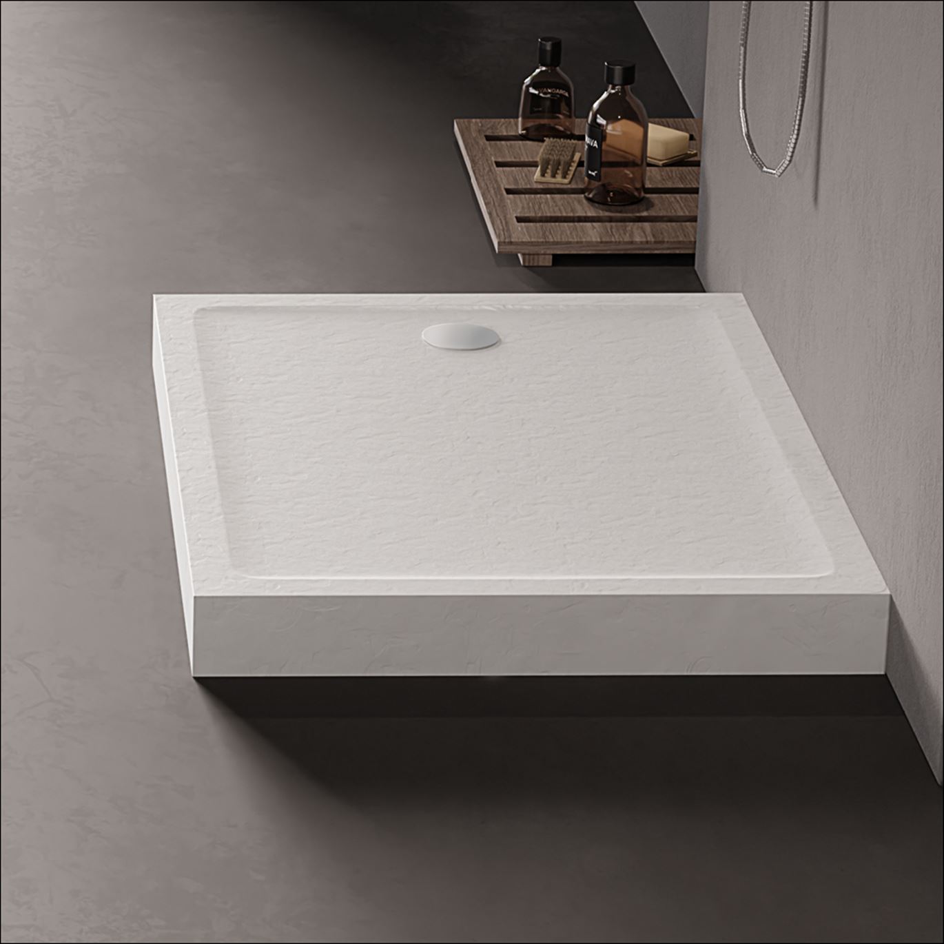 New Trendy Mild Stone - Brodzik Prostokątny Biały 80x110 - Domni.pl