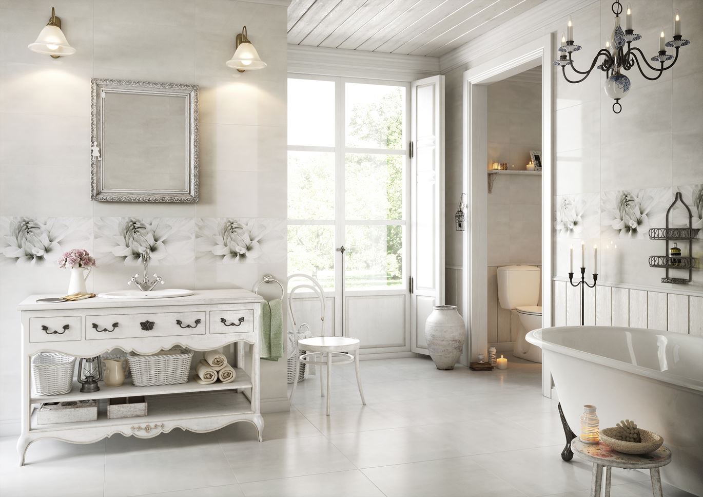 Łazienka w stylu klasycznym z oknem - Domni.pl