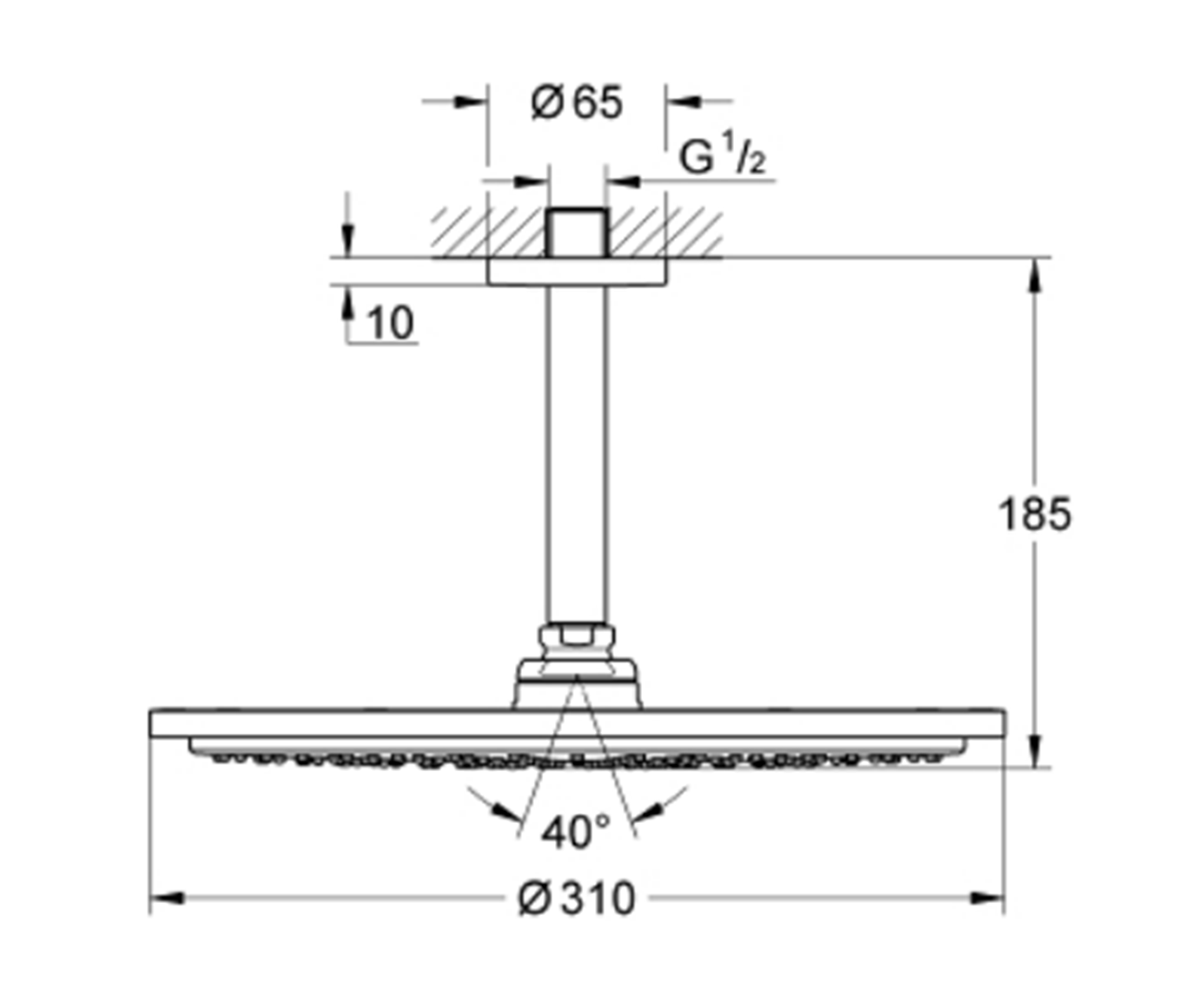 Grohe Rainshower Cosmopolitan 310 26067AL0 - Deszczownica - Domni.pl