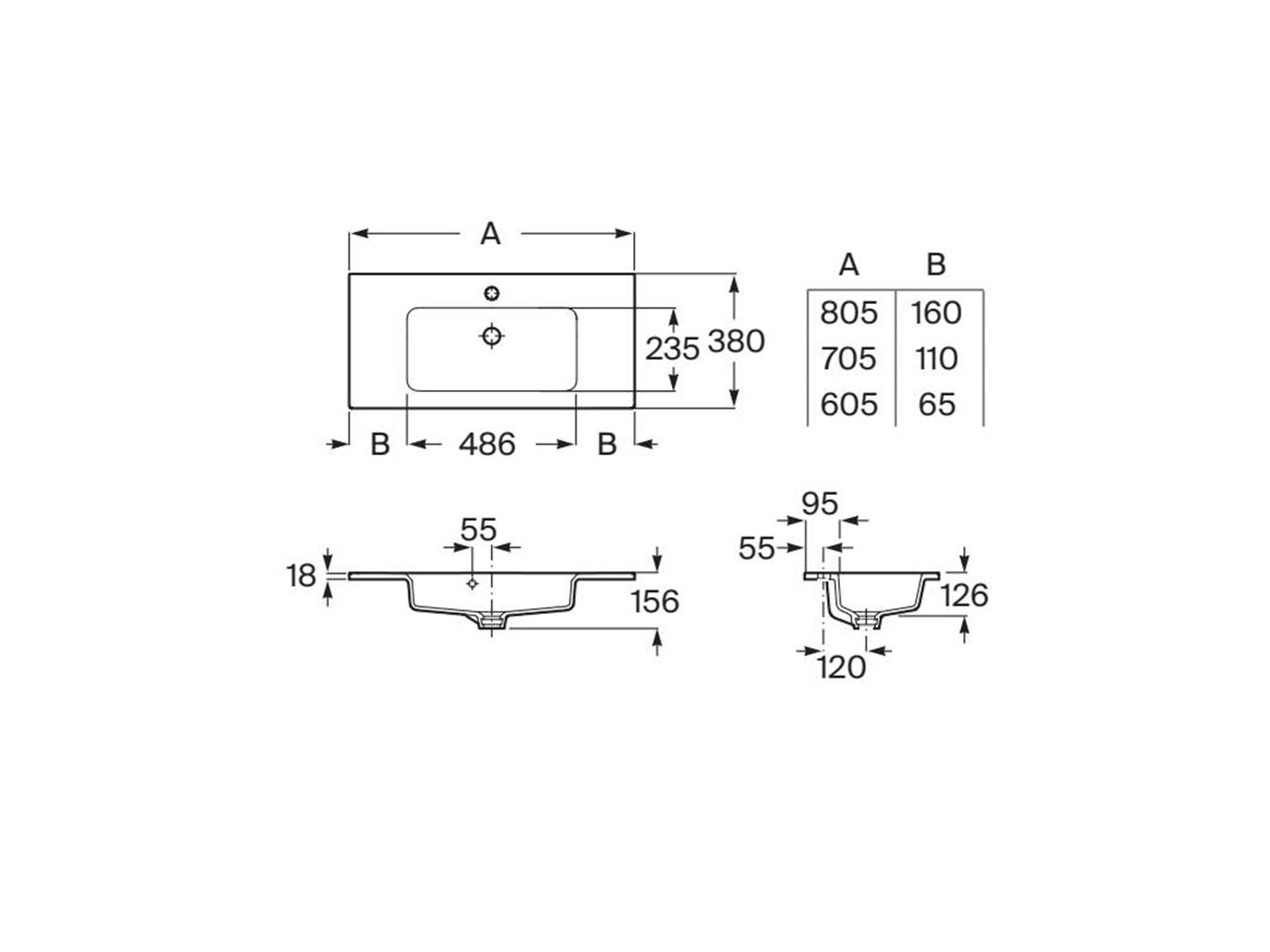 Roca Gap A3279AA000 - Umywalka Meblowa - Domni.pl
