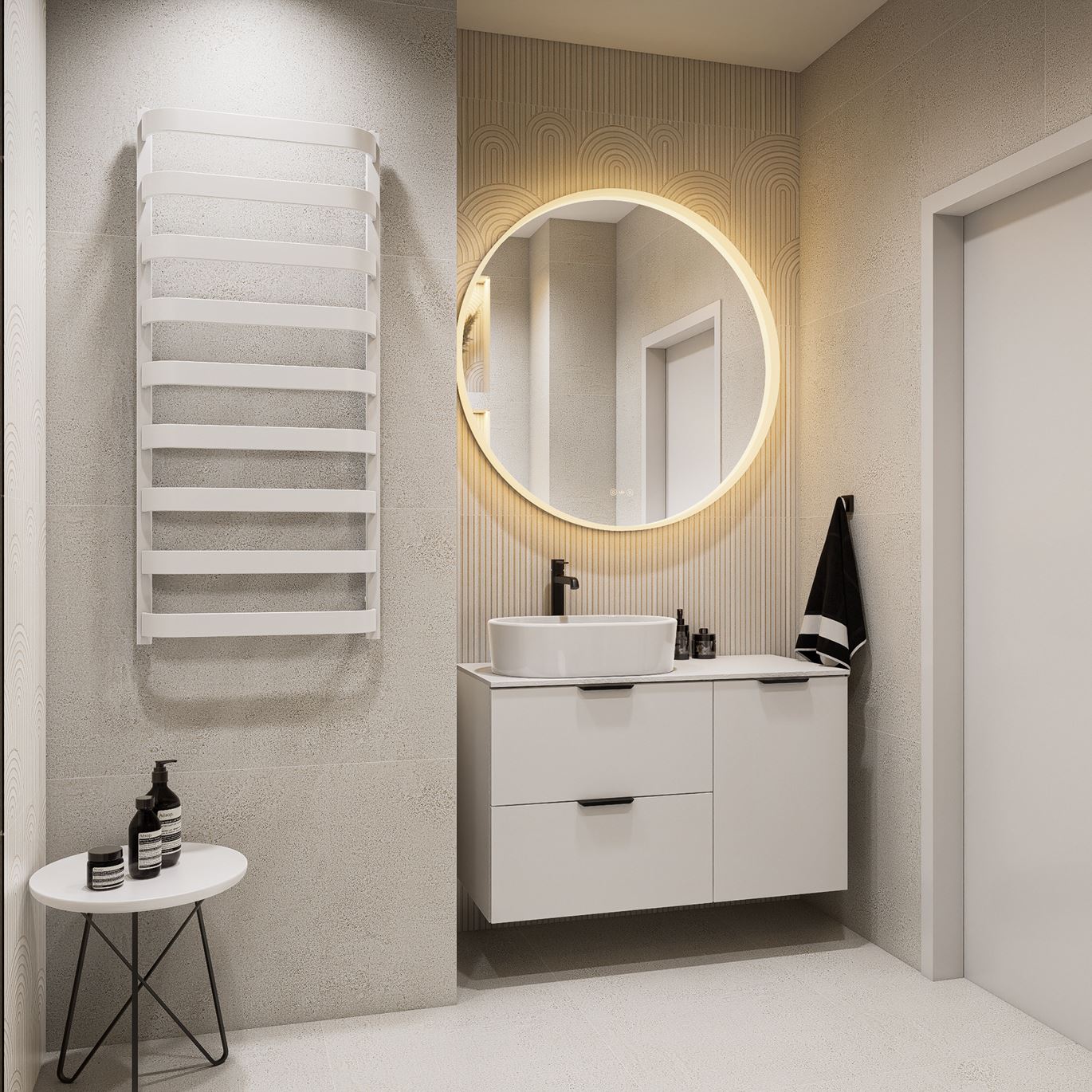 Dekoracyjny akcent w strefie umywalkowej - Domni.pl