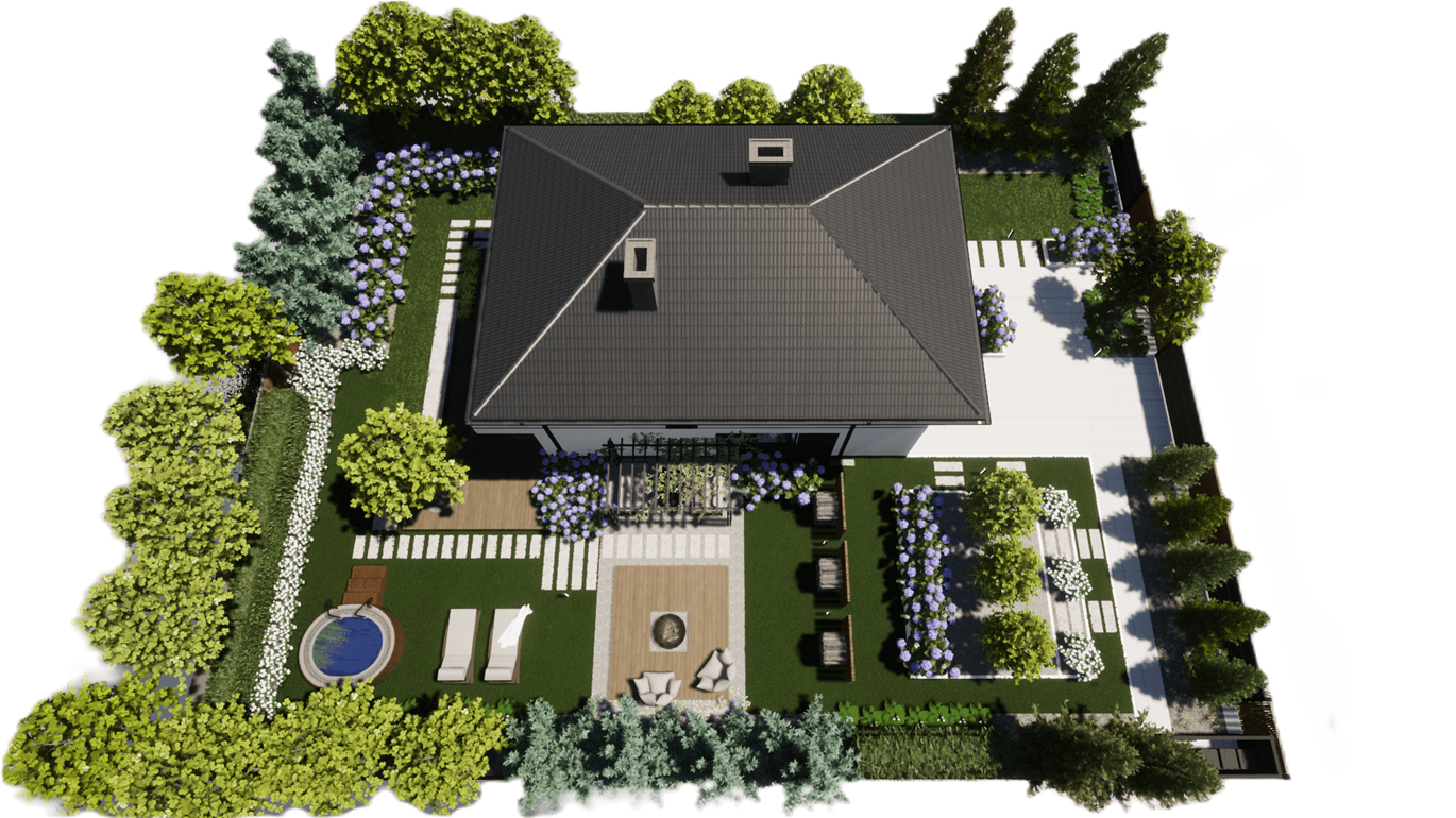 Nowoczesny dom z ogrodem - model - Domni.pl