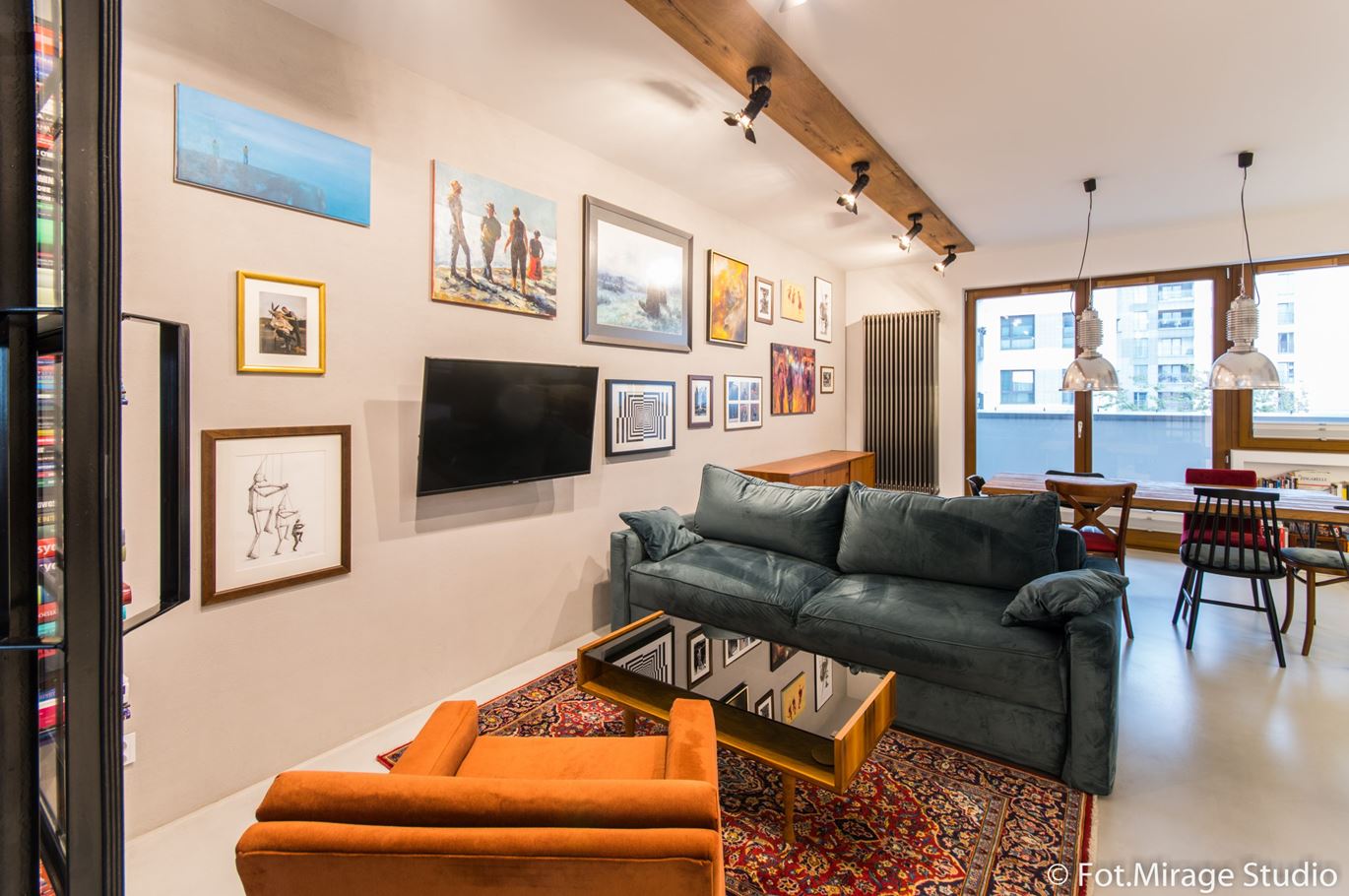Salon w stylu loft - Domni.pl