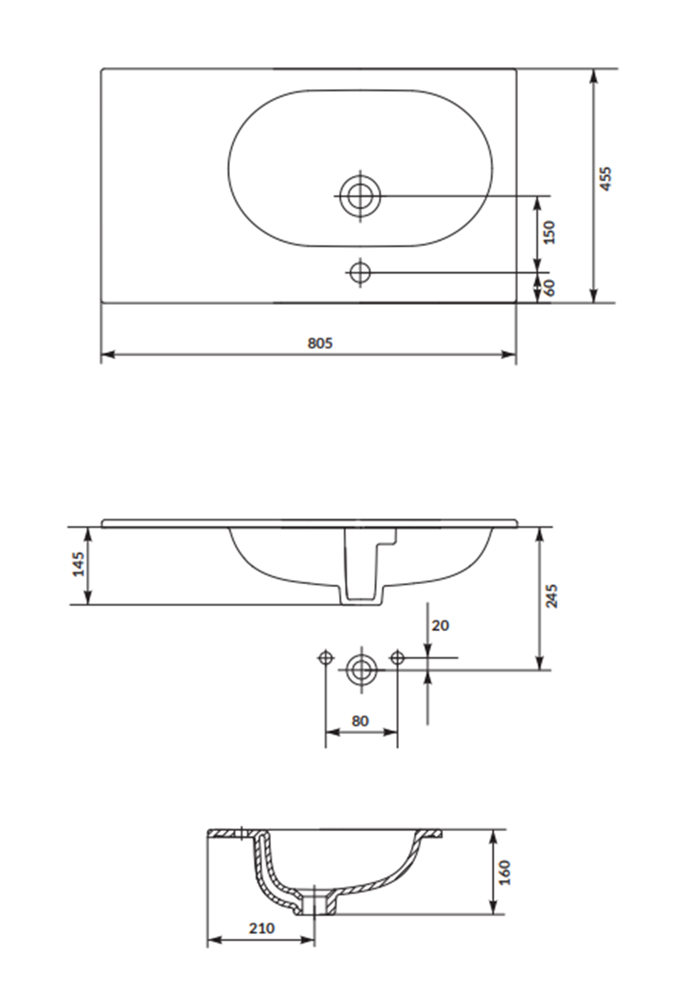 Cersanit Zen K117-003-BOX - Umywalka Wpuszczana w Blat - Domni.pl