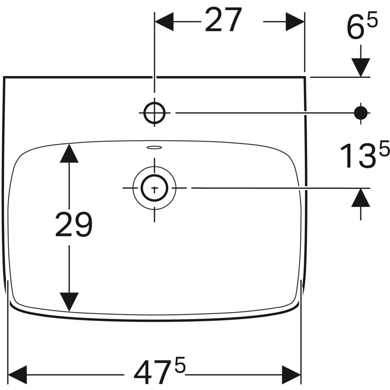 Geberit Selnova Square 500.290.01.7 - Umywalka 55 - Domni.pl