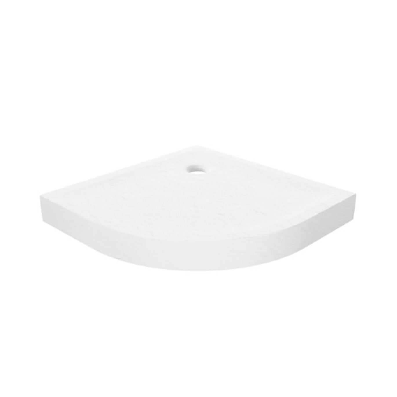 New Trendy Mild Stone - Brodzik Półokrągły Biały 90x90 - Domni.pl