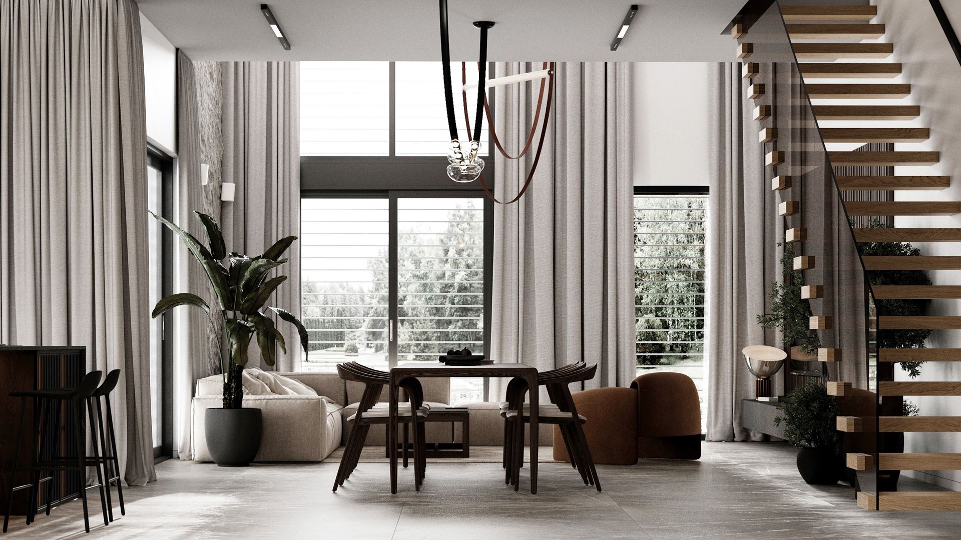 Nowoczesny dom z wnętrzami Naboo Studio - Domni.pl