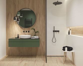 Łazienka z płytkami Tubądzin Sophi Oro - Domni.pl