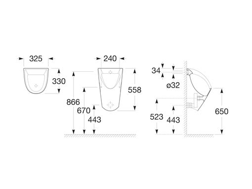 Roca Chic - Pisuar bez Pokrywy Dopływ z Tyłu - Domni.pl