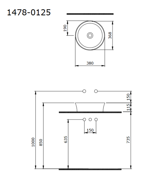 Bocchi Sottile - Umywalka Nablatowa Glossy White 38 - Domni.pl