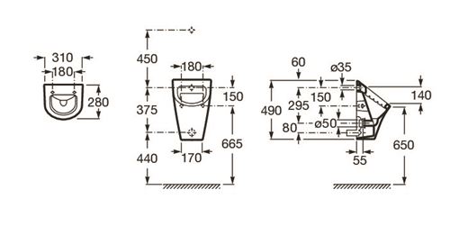 Roca Nexo A35364L000 - Pisuar Bez Pokrywy 31x28x49 - Domni.pl