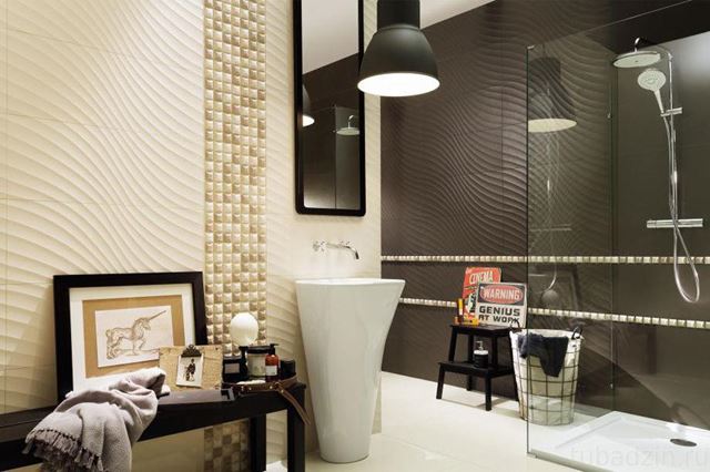 Łazienka z płytkami Tubądzin Sophi Oro - Domni.pl