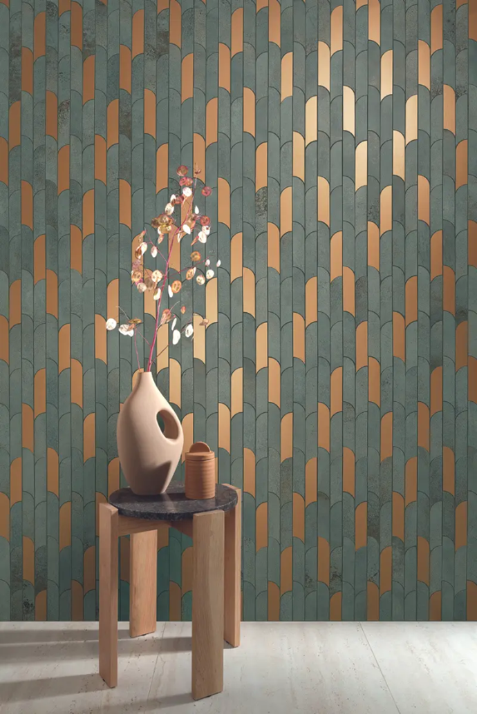 Tubądzin Tissue Green - Mozaika Ścienna 27x30 - Domni.pl