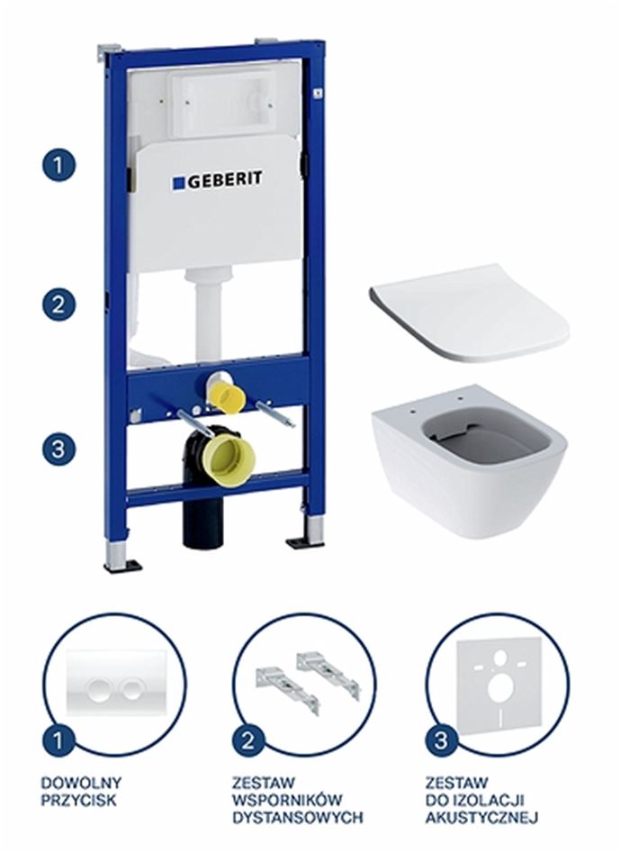 Geberit Duofix Basic Modo Pure Krótka 118.348.00.1 - Zestaw Stelażowy - Domni.pl