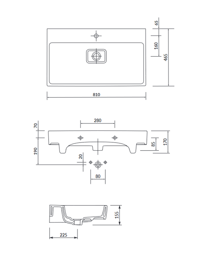 Umywalka Meblowa 80 - Cersanit Virgo K118-002 - Domni.pl